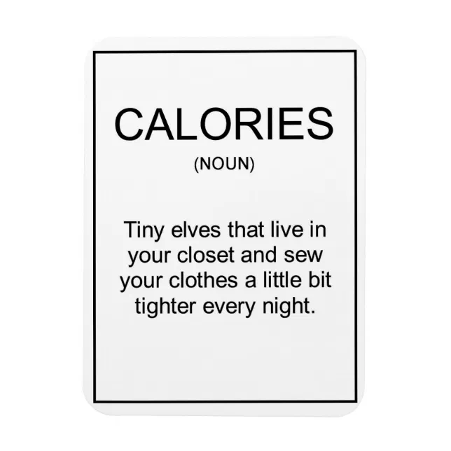 Calories definition magnet for your kitchen | Zazzle