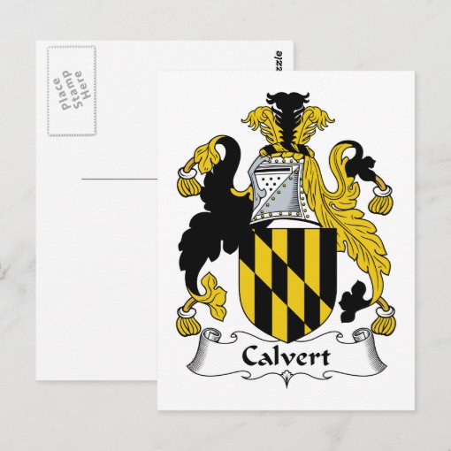 Calvert Family Crest Postcard | Zazzle