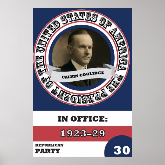 Calvin Coolidge Presidential History Retro Poster | Zazzle.com
