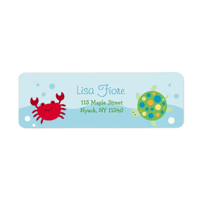 Calypso Sea Creature Ocean Address Labels | Zazzle