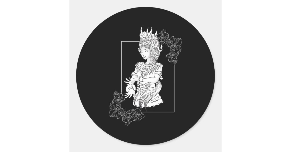Cambodia Cambodian Khmer Traditional Dance Apsara Classic Round Sticker ...
