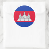 Cambodia Flag Classic Round Sticker | Zazzle