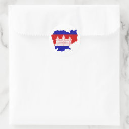 Cambodia Flag map KH Classic Round Sticker | Zazzle