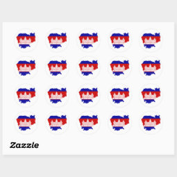 Cambodia Flag map KH Classic Round Sticker | Zazzle