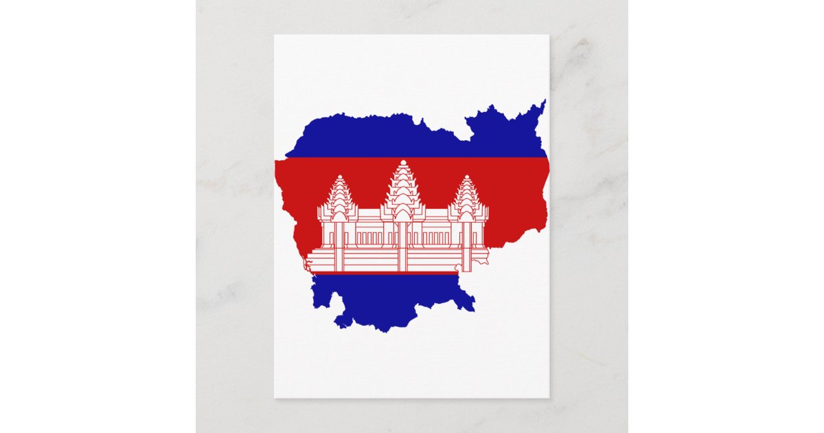 Cambodia Flag map KH Postcard | Zazzle