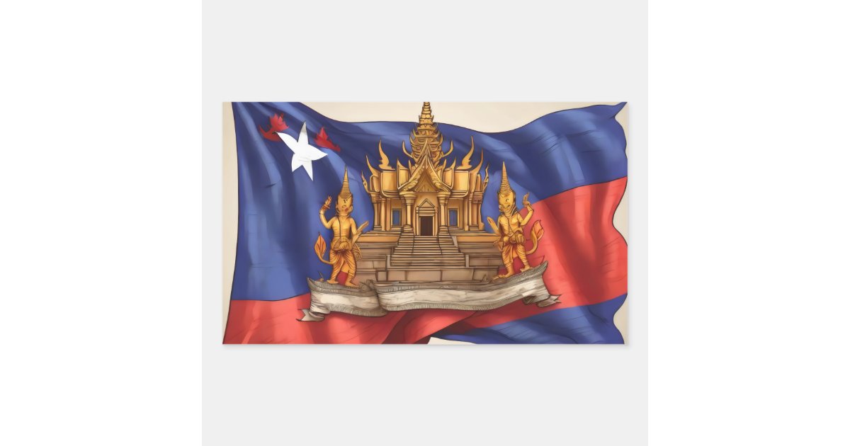 cambodia flag rectangular sticker | Zazzle