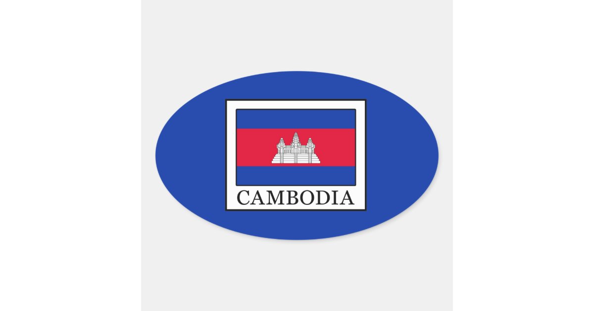 Cambodia Oval Sticker | Zazzle