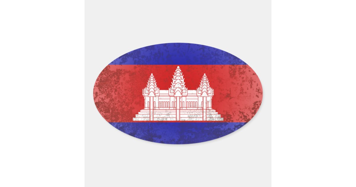 Cambodia Oval Sticker | Zazzle