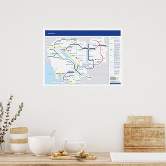 Cambodia tube map poster | Zazzle
