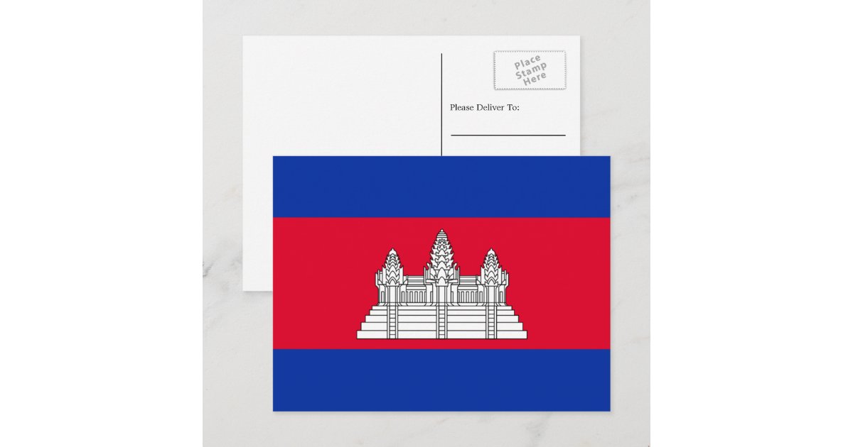 Cambodian Flag, Flag of Cambodia Postcard | Zazzle