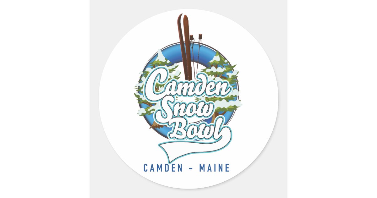 Camden Snow Bowl ski logo. Classic Round Sticker | Zazzle