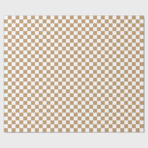 Camel Brown/White Checkered Wrapping Paper | Zazzle