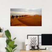 Camel caravan desert beautiful scenery poster | Zazzle