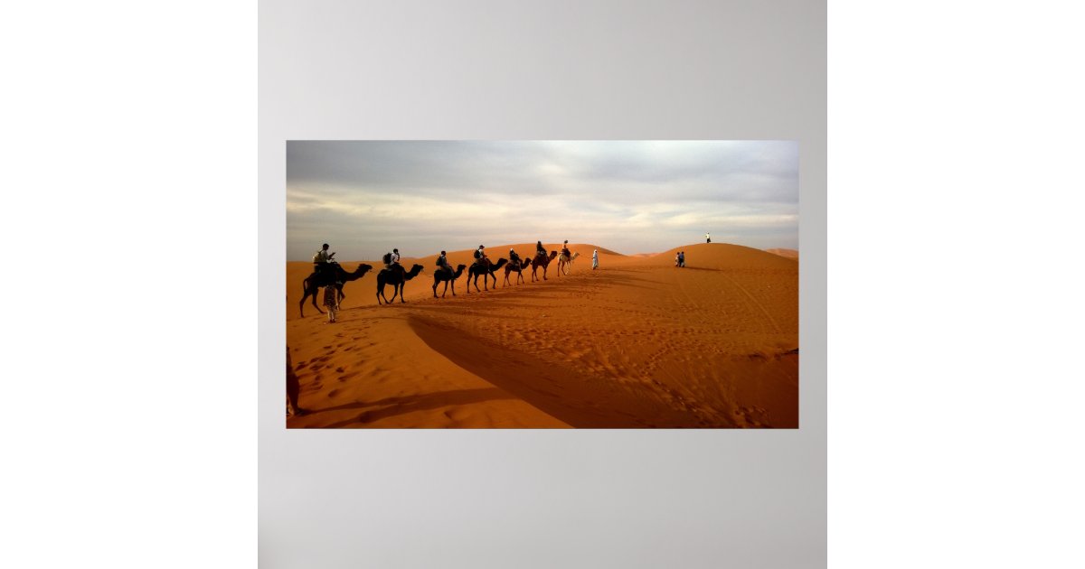 Camel caravan desert beautiful scenery poster | Zazzle