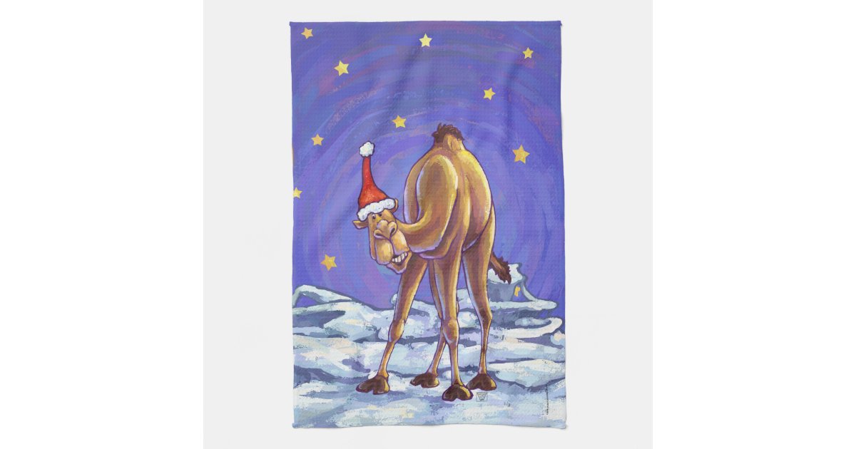 Camel Christmas Kitchen Towel | Zazzle