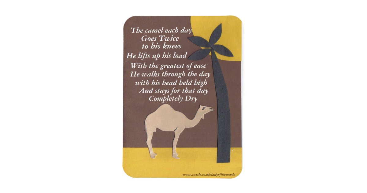 Camel poem magnet | Zazzle