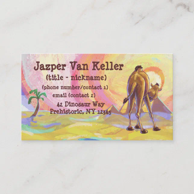 Camel Stationery Business Card | Zazzle