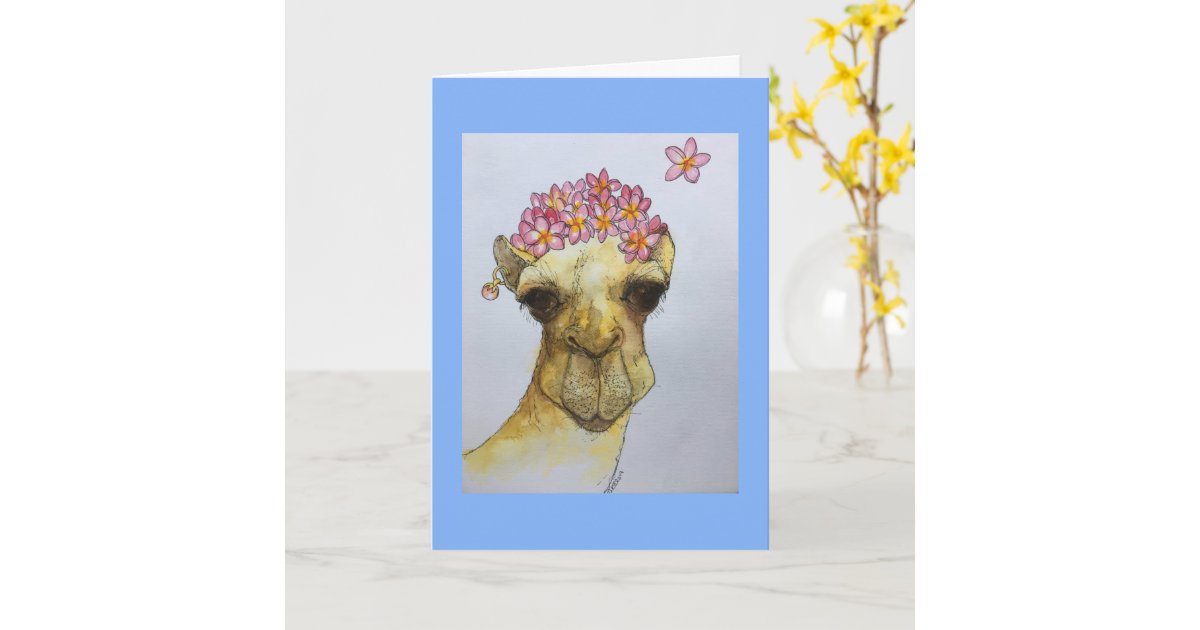 Camel With A Pearl Earring Greetings Card | Zazzle