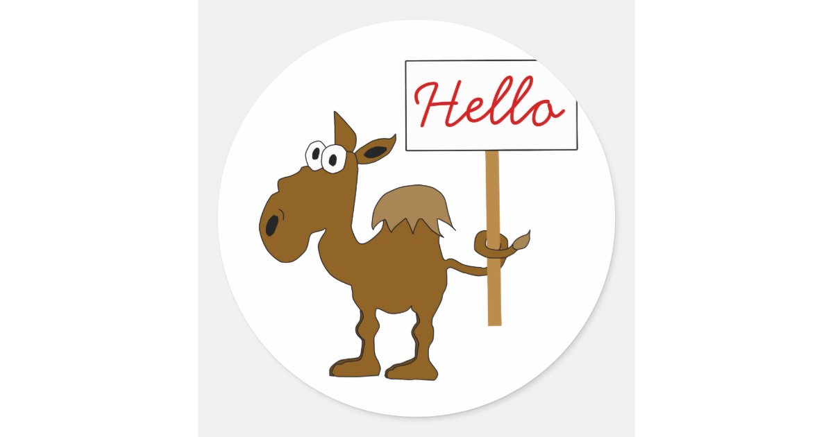 Camel With Sign Sticker | Zazzle