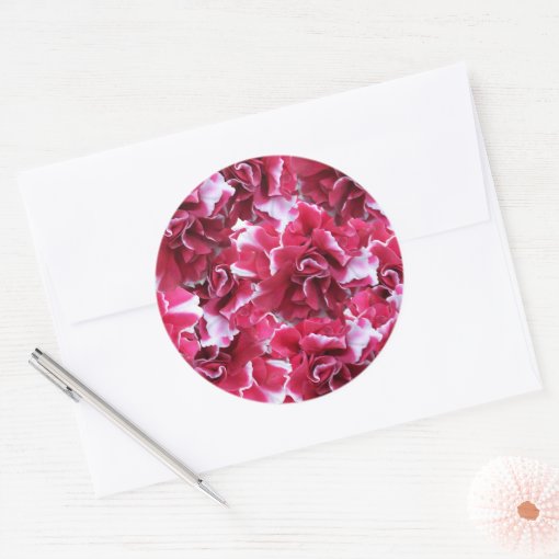 Camelot Red Floral Classic Round Sticker | Zazzle