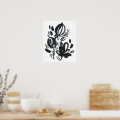Cameo Bloom - Black and White Poster | Zazzle