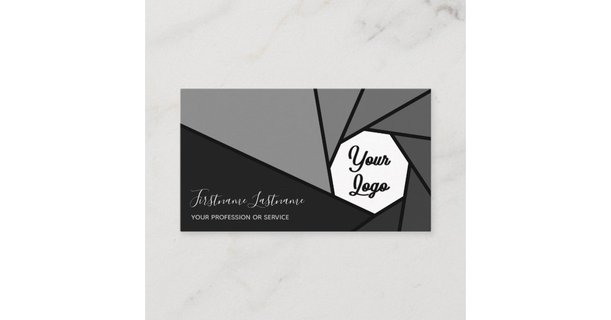 Camera aperture Photographers Videographers logo Business Card | Zazzle