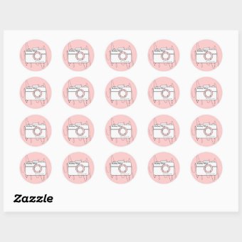 Camera + Business name Photographer Stickers | Zazzle