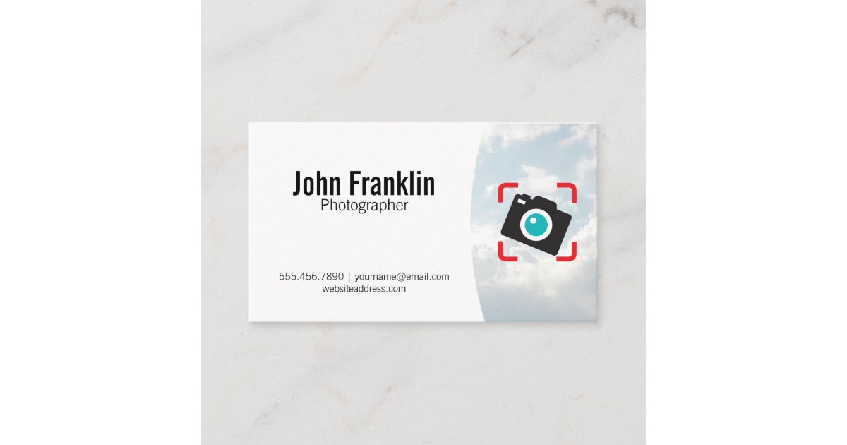 Camera Icon | Clouds Business Card | Zazzle