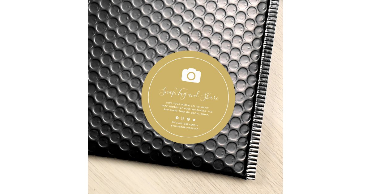 Camera Icon White Border Snap Share Custom Color Classic Round Sticker ...