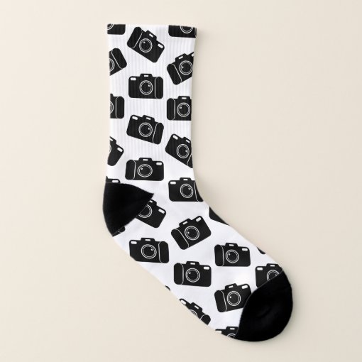 Camera Icons Pattern CUSTOM BACKGROUND COLOR Socks | Zazzle