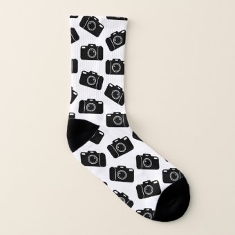 Camera Icons Pattern CUSTOM BACKGROUND COLOR Socks | Zazzle