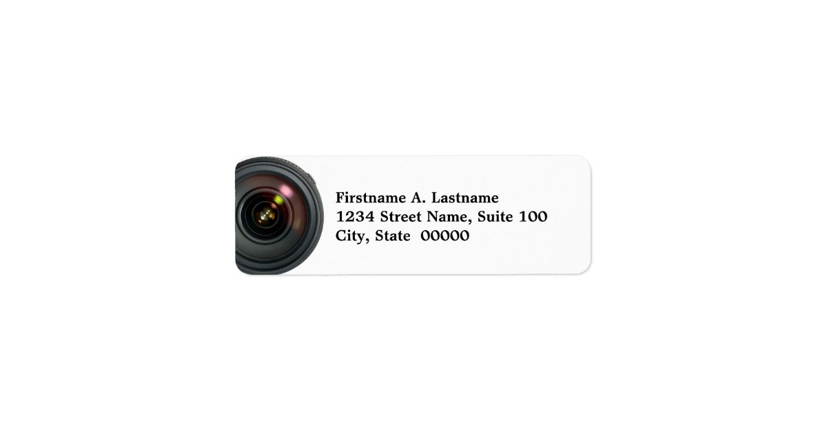 Camera Lens Address Labels | Zazzle