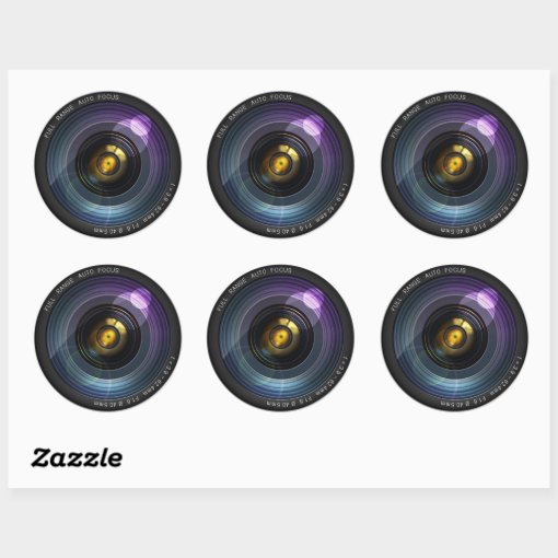 Camera Lens Classic Round Sticker | Zazzle