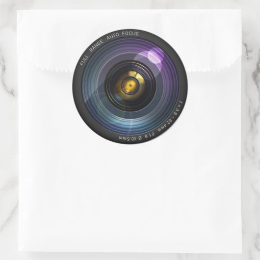 Camera Lens Classic Round Sticker | Zazzle