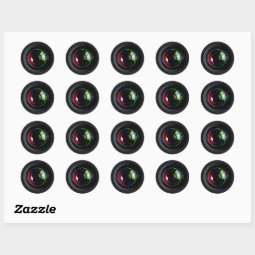 CAMERA LENS CLASSIC ROUND STICKER | Zazzle