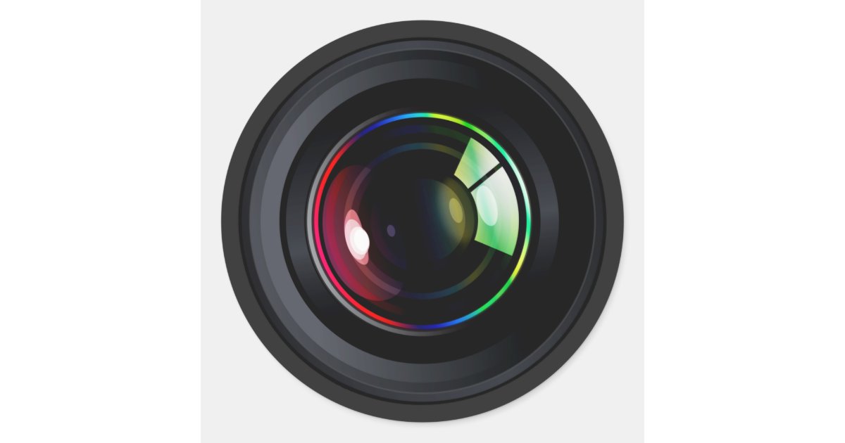 CAMERA LENS CLASSIC ROUND STICKER | Zazzle