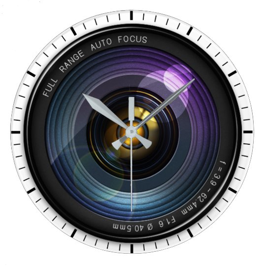Camera Lens Large Clock | Zazzle.com
