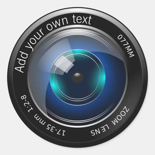 Camera Lens Personalized Classic Round Sticker | Zazzle