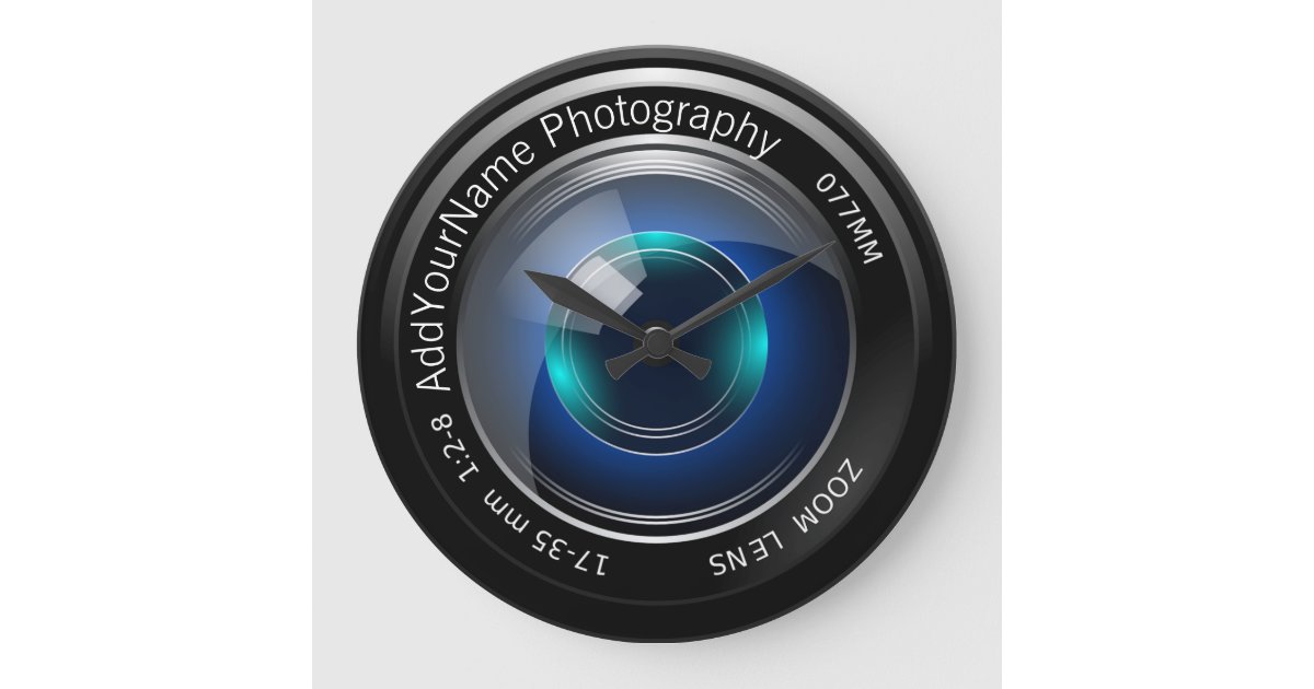 Camera Lens Personalized Large Clock | Zazzle