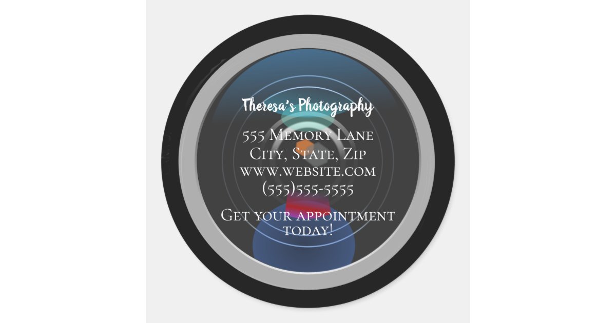 Camera Lens Photo Studio Advertising Stickers | Zazzle