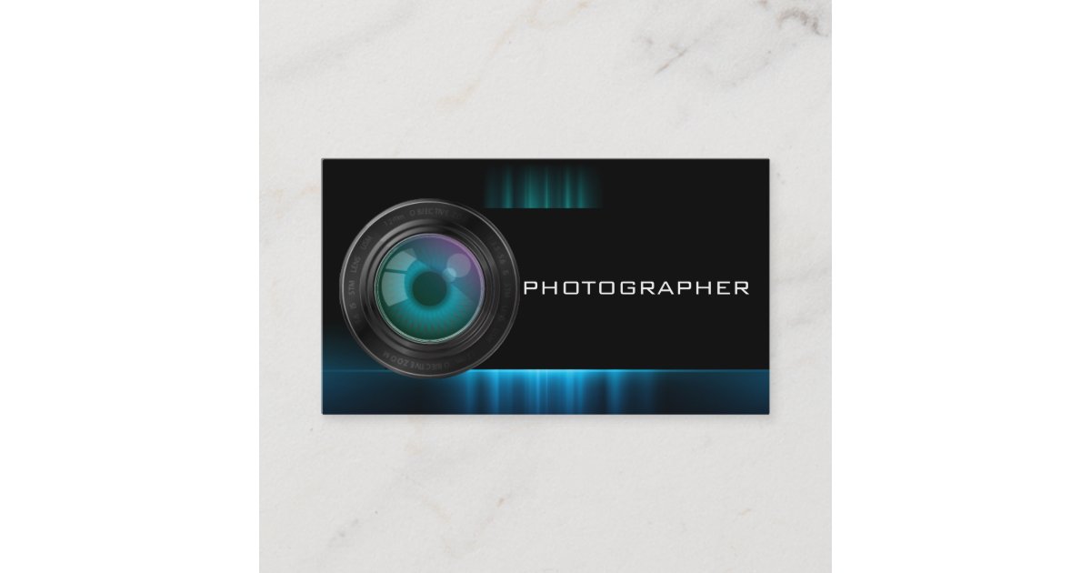 Camera Lens Photographer Business Card | Zazzle