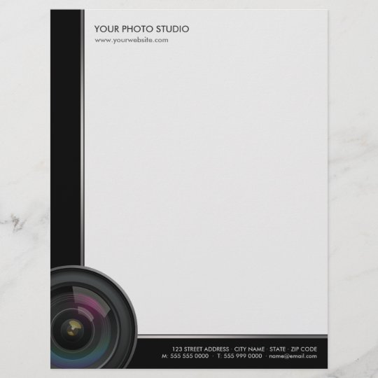 Camera Lens Photographer business letterhead | Zazzle.com