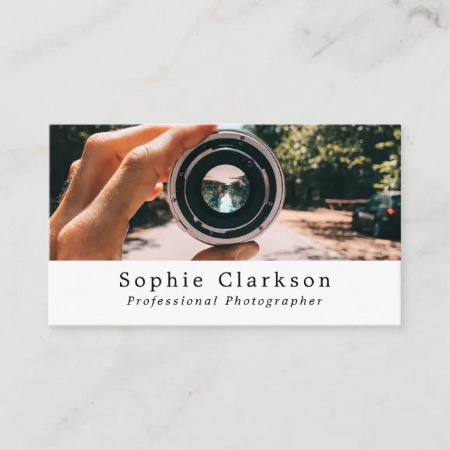 Camera Lens, Photographer, Photography Business Card | Zazzle