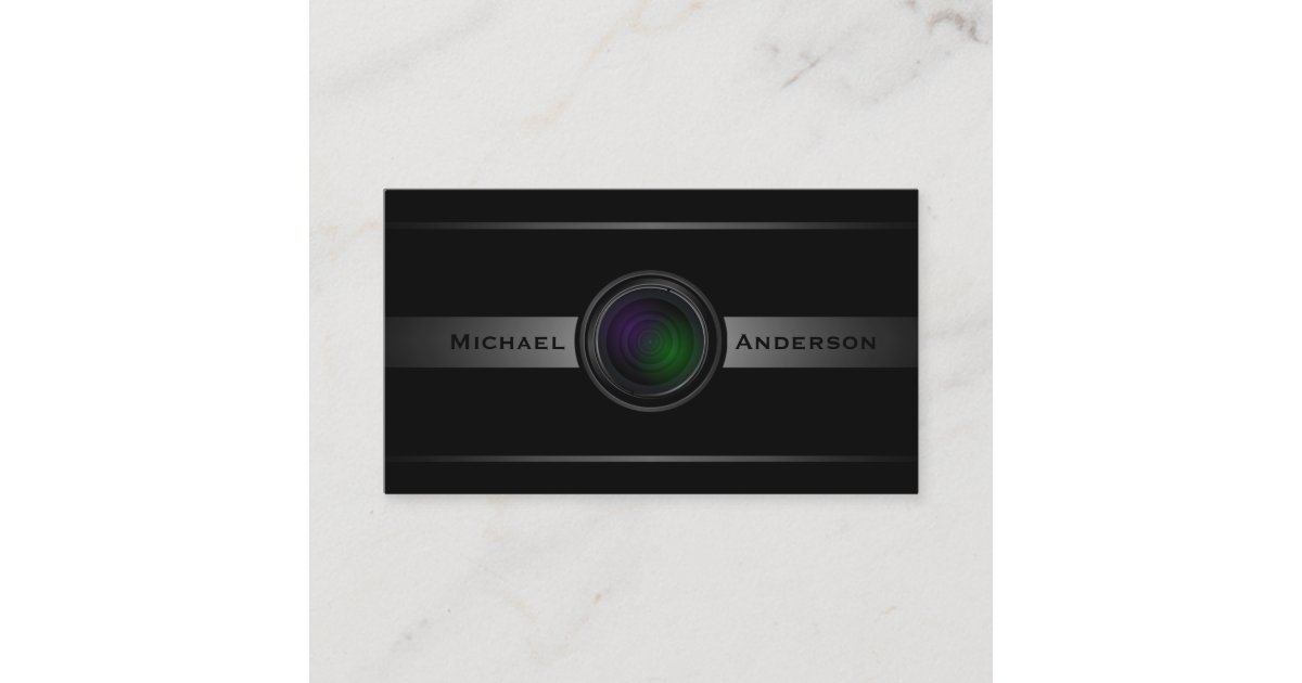 Camera Lens Photography Business Card | Zazzle