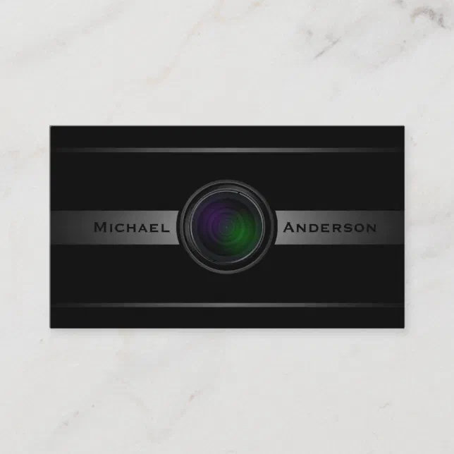 Camera Lens Photography Business Card | Zazzle