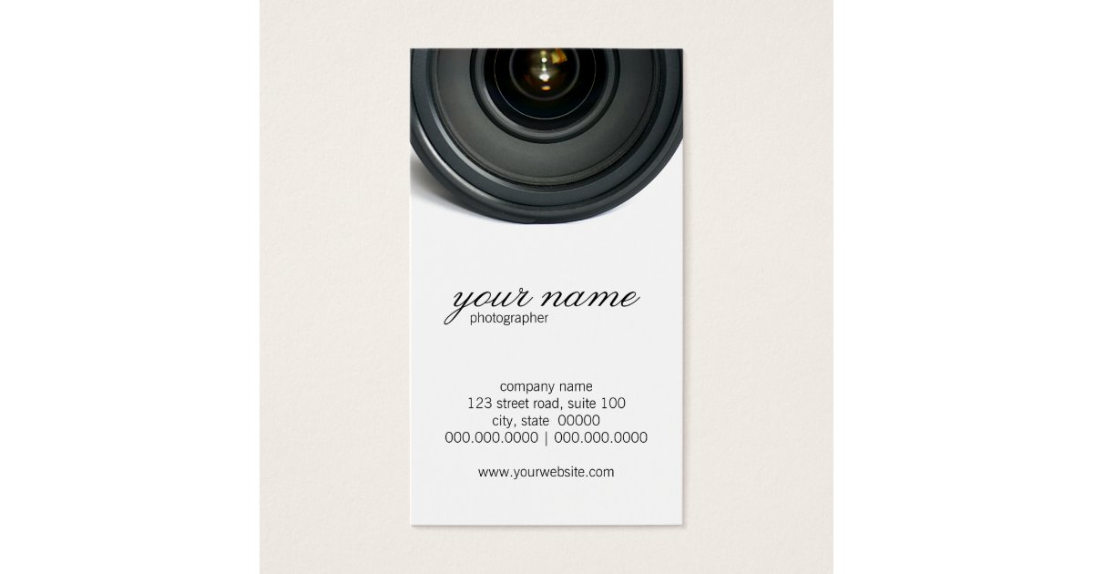 Camera Lens Photography Business Cards | Zazzle.com