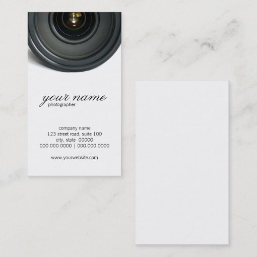 Camera Lens Photography Business Cards | Zazzle