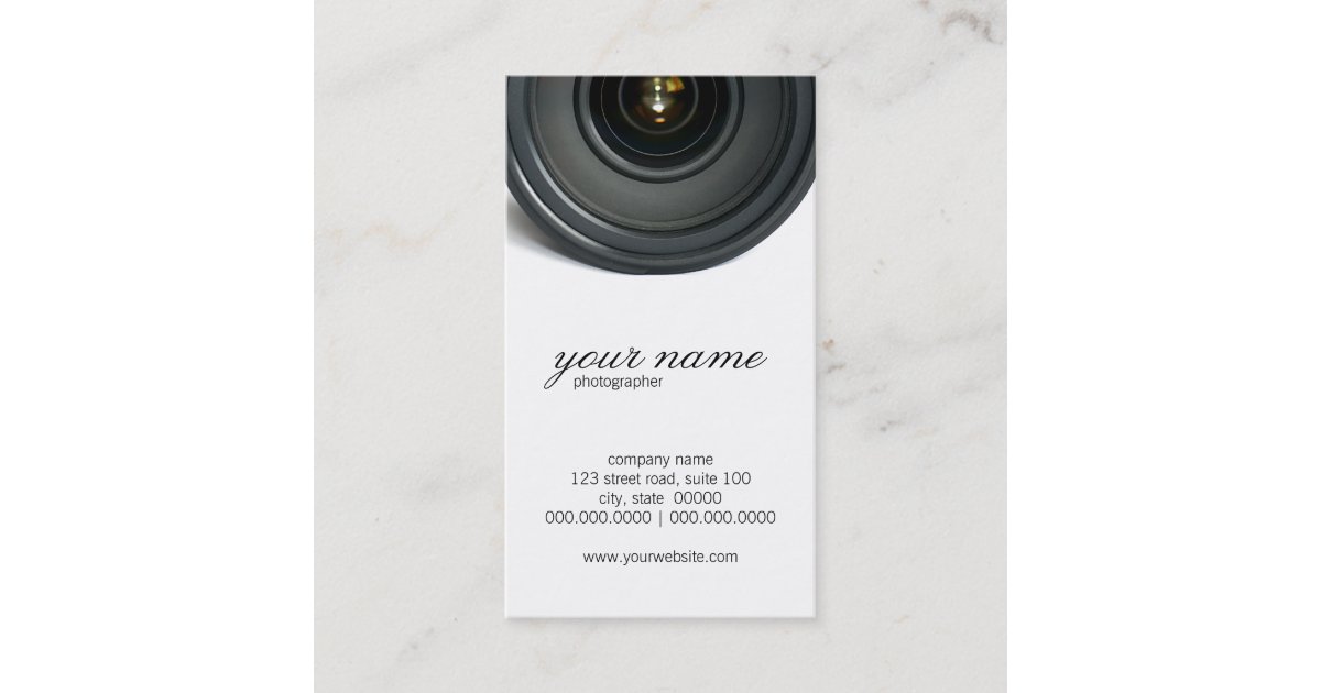 Camera Lens Photography Business Cards | Zazzle