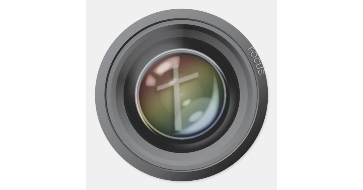 Camera Lens Stickers. Focus on Jesus. Classic Round Sticker | Zazzle