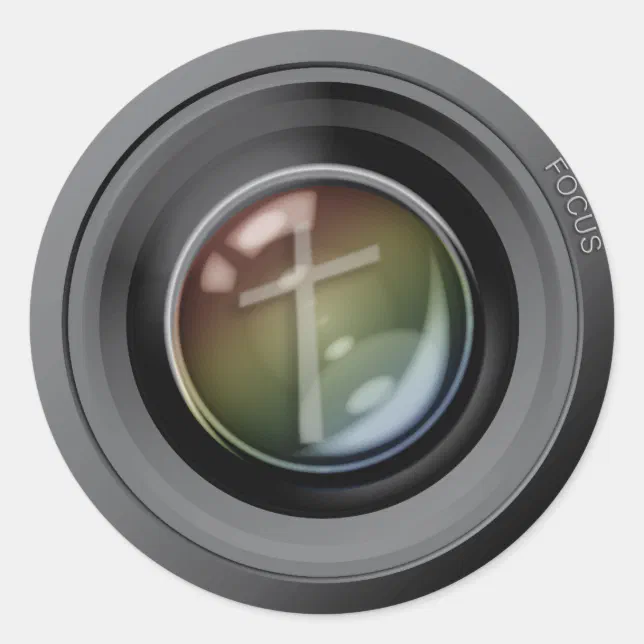 Camera Lens Stickers. Focus on Jesus. Classic Round Sticker | Zazzle